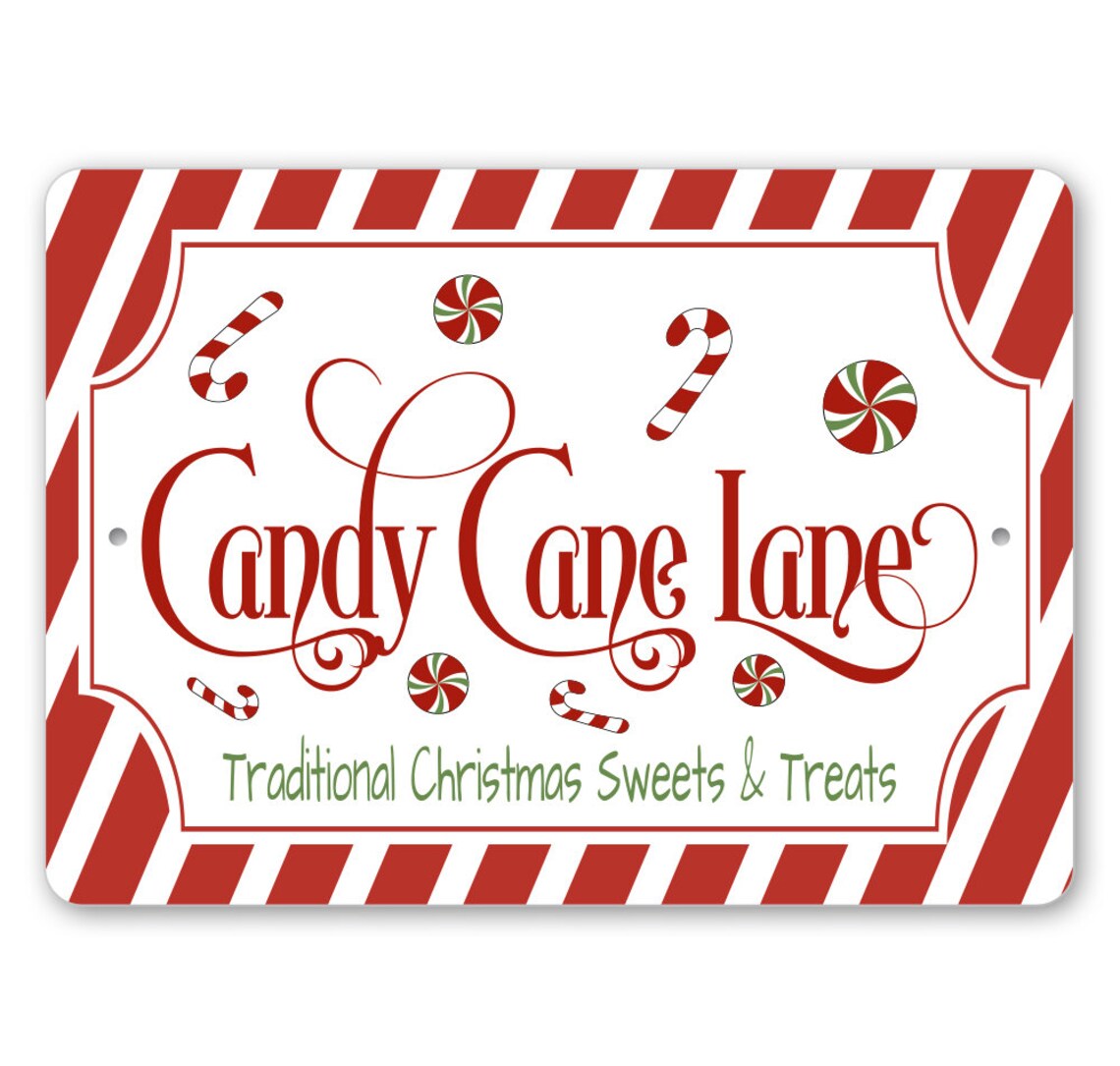 Candy Cane Lane Sign Christmas Treat Christmas Goodies - Etsy