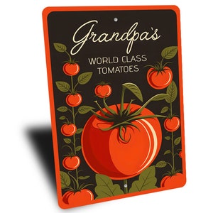 Grandpa's World Class Tomatoes Sign, Farmers Market Sign, Custom Garden ...