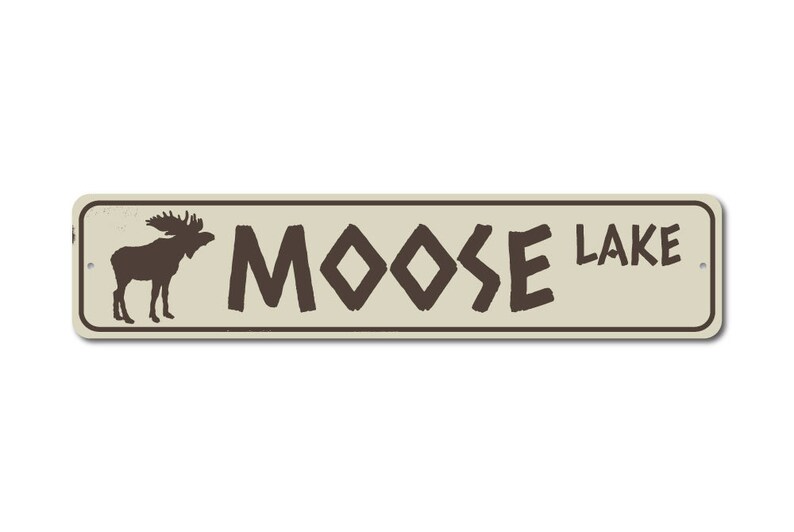 Moose Lake Sign Custom Lake House Street Sign Metal Moose - Etsy