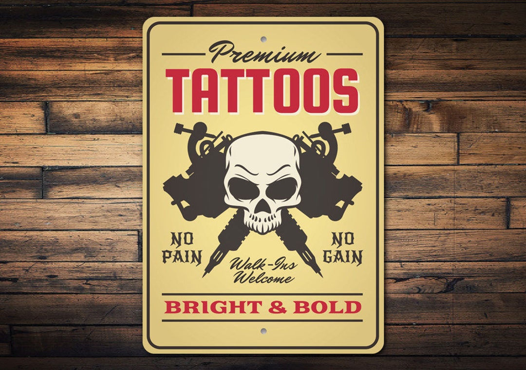 Premium Tattoo Sign, Premium Tattoos, Tattoo Shop Sign, Tattoo Gift ...