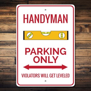 Handyman Parking Sign, Handyman Gift, Handyman Decor, Handyman Sign ...