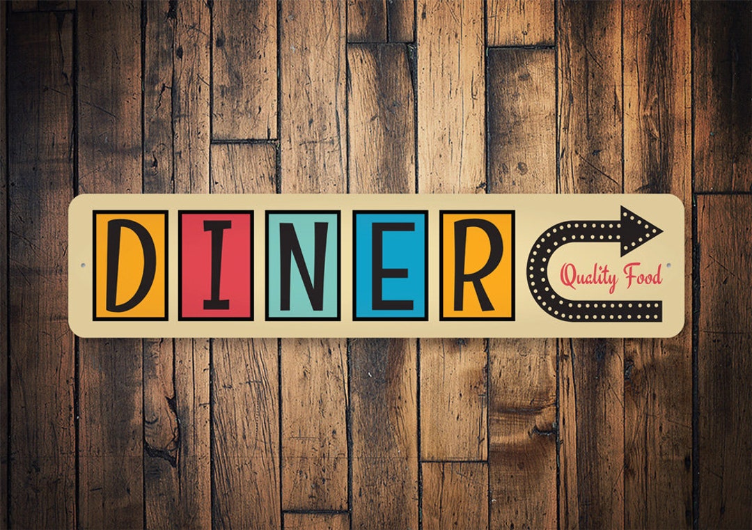 Vintage Diner, 1920 Diner Sign, Diner Decor, Kitchen Sign, Old Kitchen ...