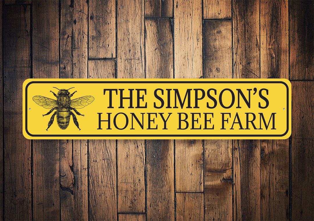 Custom Honey Bee Farm Sign, Honey Bee Farm, Honey Bee Gift, Family Bee ...