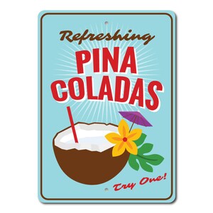 Pina Coladas Sign Pina Colada Decor Coconut Drink Sign | Etsy