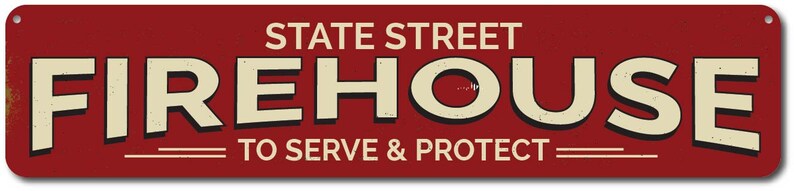 Firehouse Street Name Sign Personalized Location Serve & - Etsy