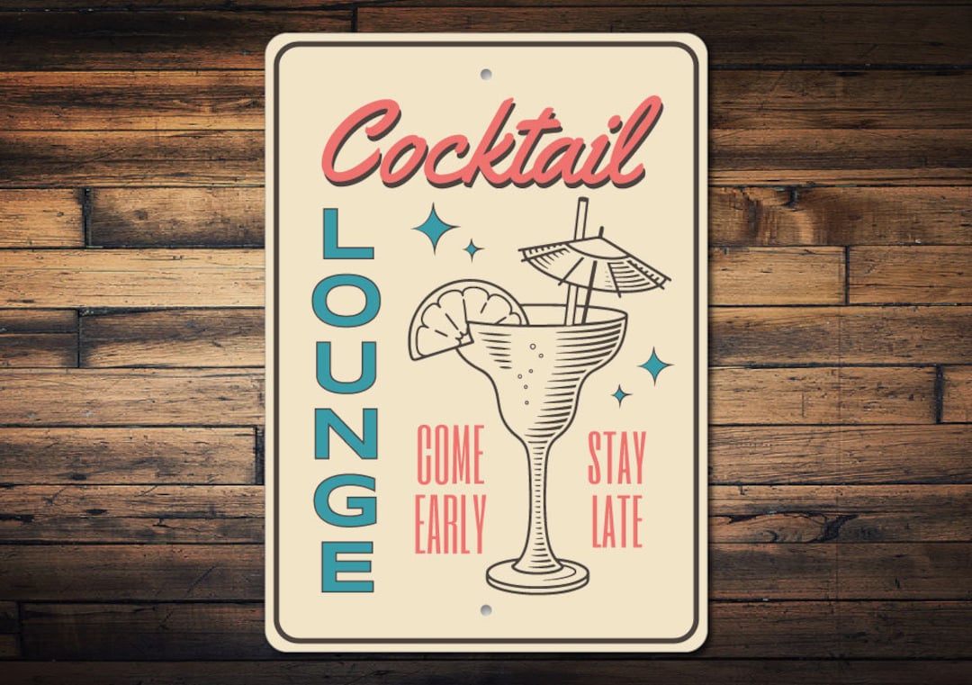 Cocktail Bar Sign Cocktail Lounge Decor Cocktail Lounge - Etsy