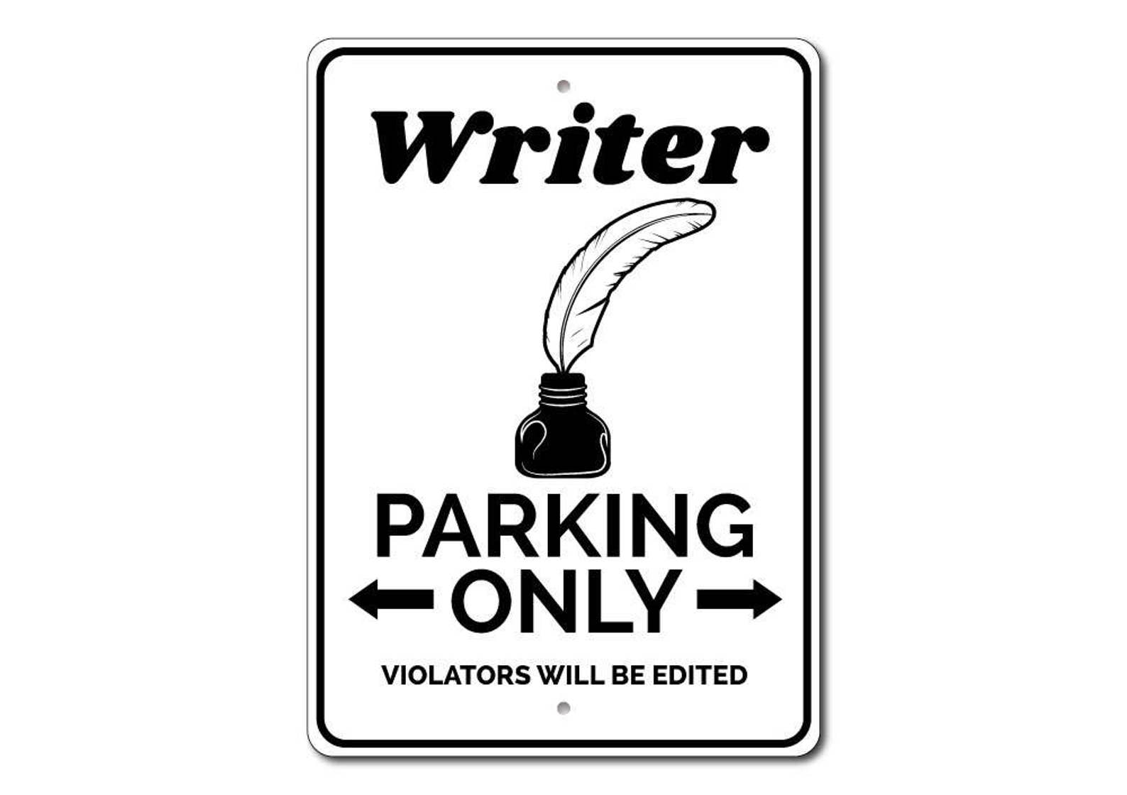 Writer Parking Sign Writer Gift Writer Sign Writer Desk | Etsy