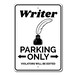 Writer Parking Sign, Writer Gift, Writer Sign, Writer Desk Decor ...