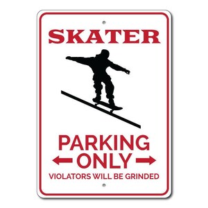 Skater Parking Sign, Skater Sign, Skater Gift for Skater Wall Decor ...