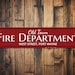 Old Town Fire Department Sign, Custom Street City Location Firehouse ...