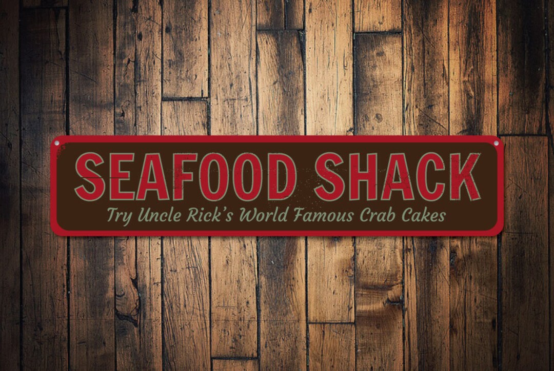 Seafood Shack Sign, Personalized Beach House Restaurant Sign, World ...