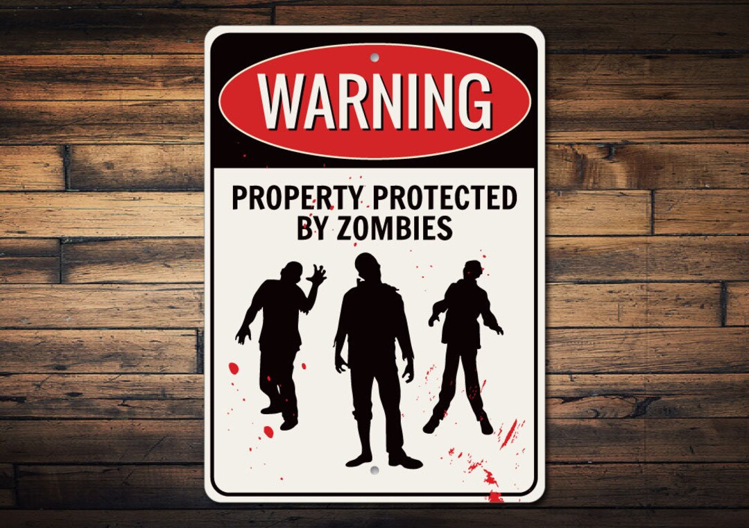 Warning Sign, Warning Zombie Sign, Metal Zombies Decor, Zombies Sign ...