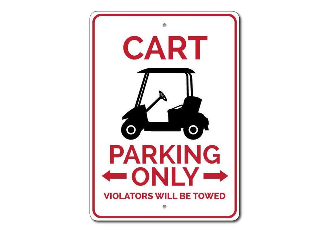 Cart Parking Sign Golf Cart Sign Golf Cart Decor Golf Cart - Etsy