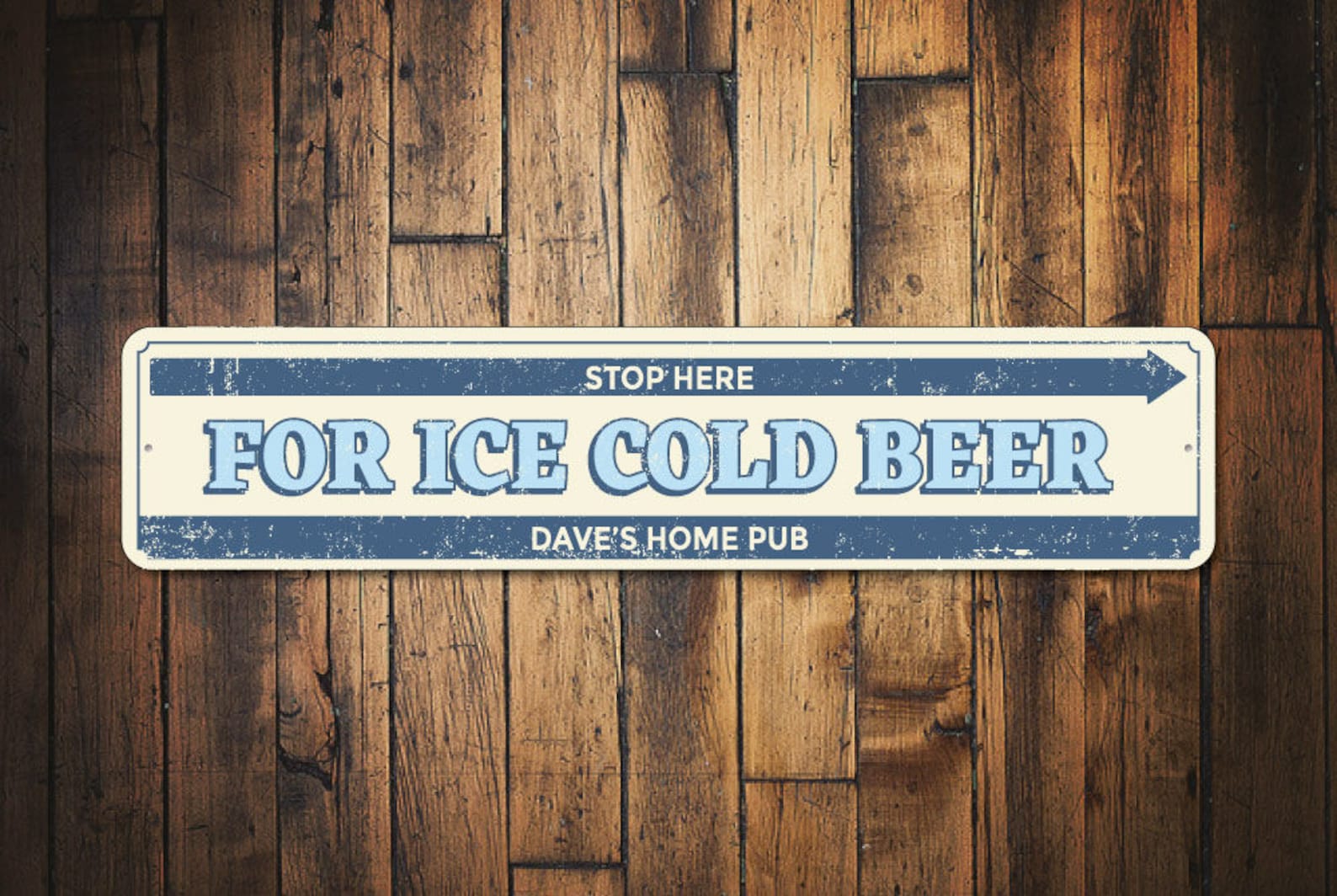 Stop Here Ice Cold Beer Sign Cold Beer Decor Home Pub Sign | Etsy