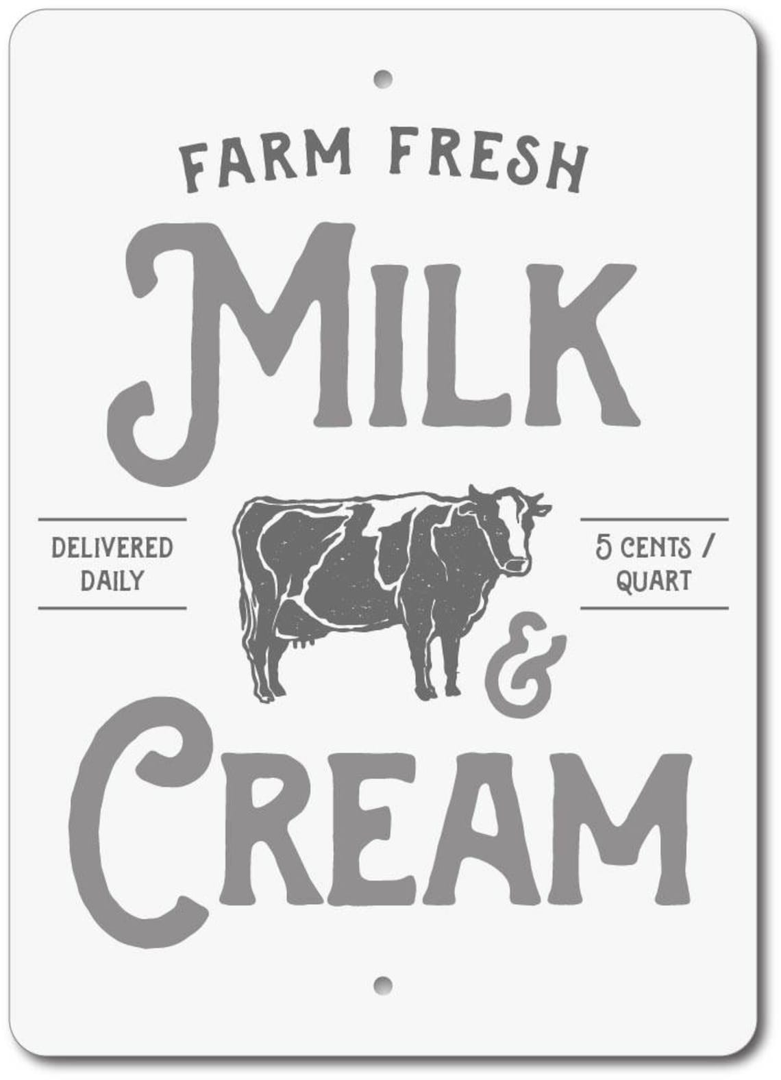 Milk & Cream Sign Farm Fresh Milk Sign Dairy Cow Decor - Etsy