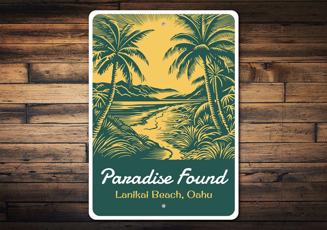 Paradise Found Sign, Beach Paradise Decor, Beach Home Decor, Tropical ...