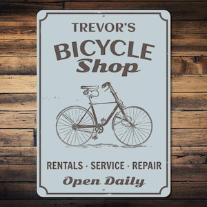 Bicycle Shop Sign, Bicycle Sign, Gift for Bicyclist, Biker Gift, Bike ...