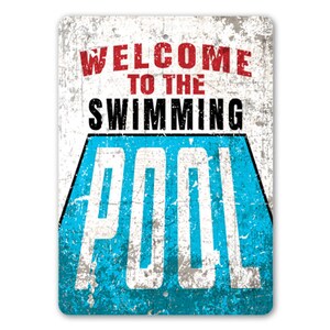 Swimming Pool Sign Vintage Pool Sign Pool Decor Sign Pool | Etsy