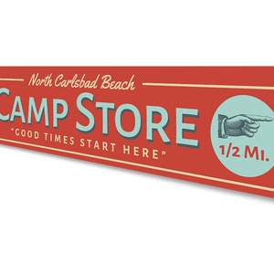 Camp Store Sign, Camping Family, Camp Living Here, Aluminum Camping ...