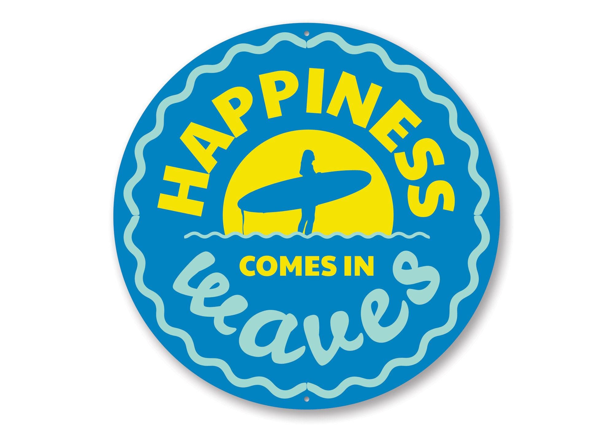 Happiness Comes in Waves Sign, Happy Waves Sign, Wave Decorations ...