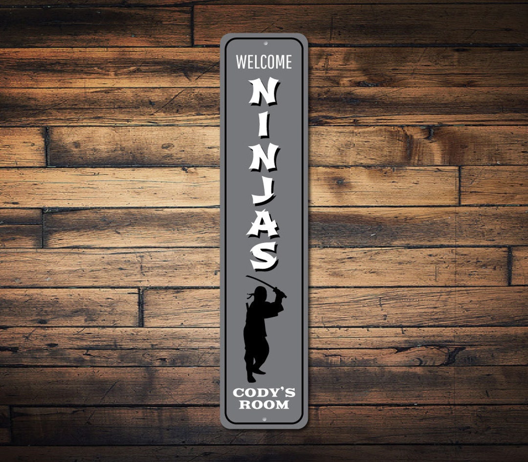 Ninjas Welcome Sign, Kid Room Sign, Custom Name Sign, Boys Room Decor ...