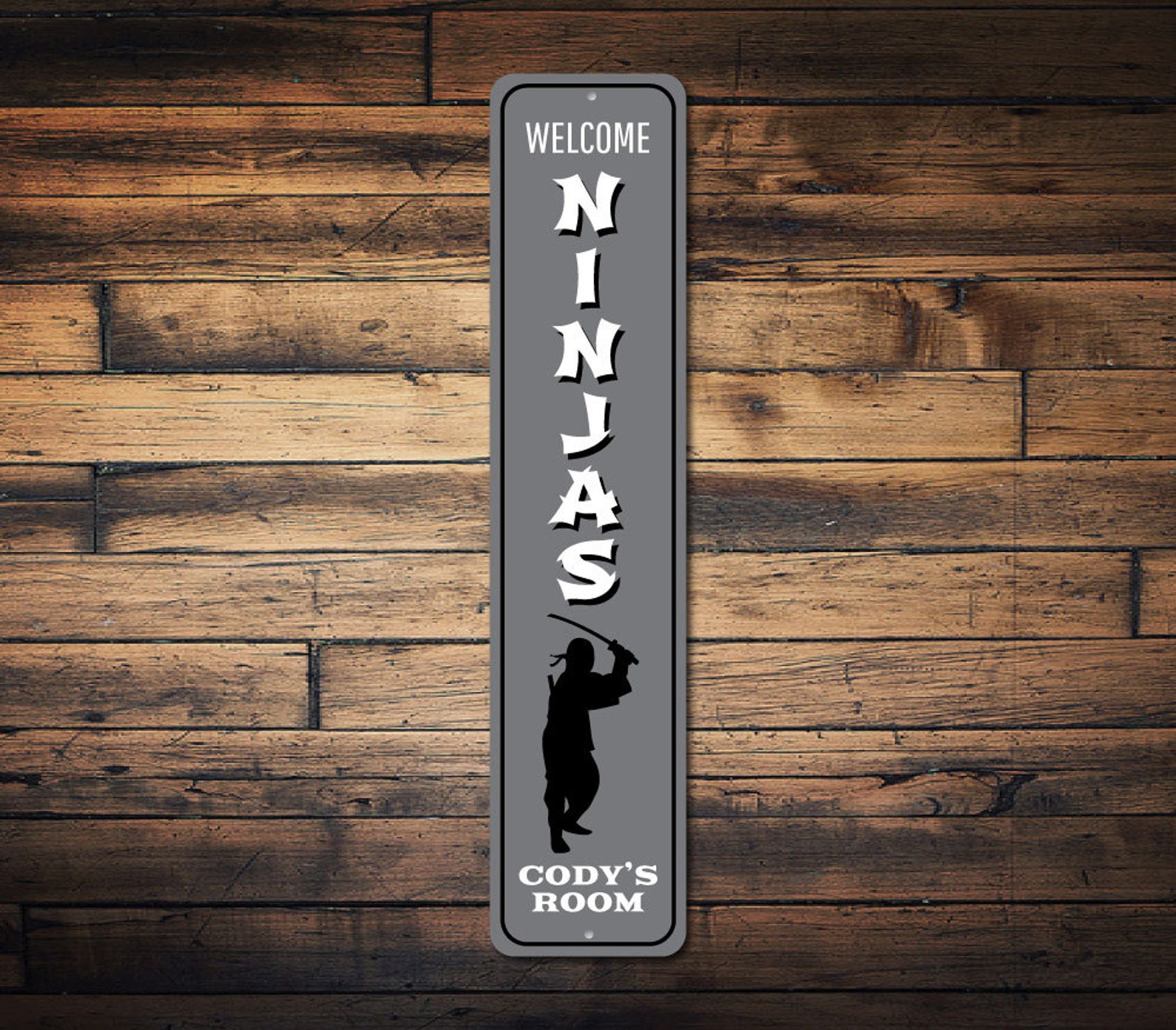 Ninjas Welcome Sign, Kid Room Sign, Custom Name Sign, Boys Room Decor ...