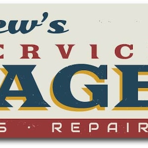 Full Service Garage Sign, Personalized Car Owner Name Gift, Open 24/7 ...