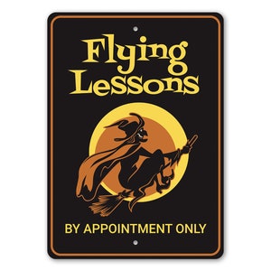 Flying Lessons Sign, Witch Broom Sign, Witch Gift Decor, Halloween Sign ...