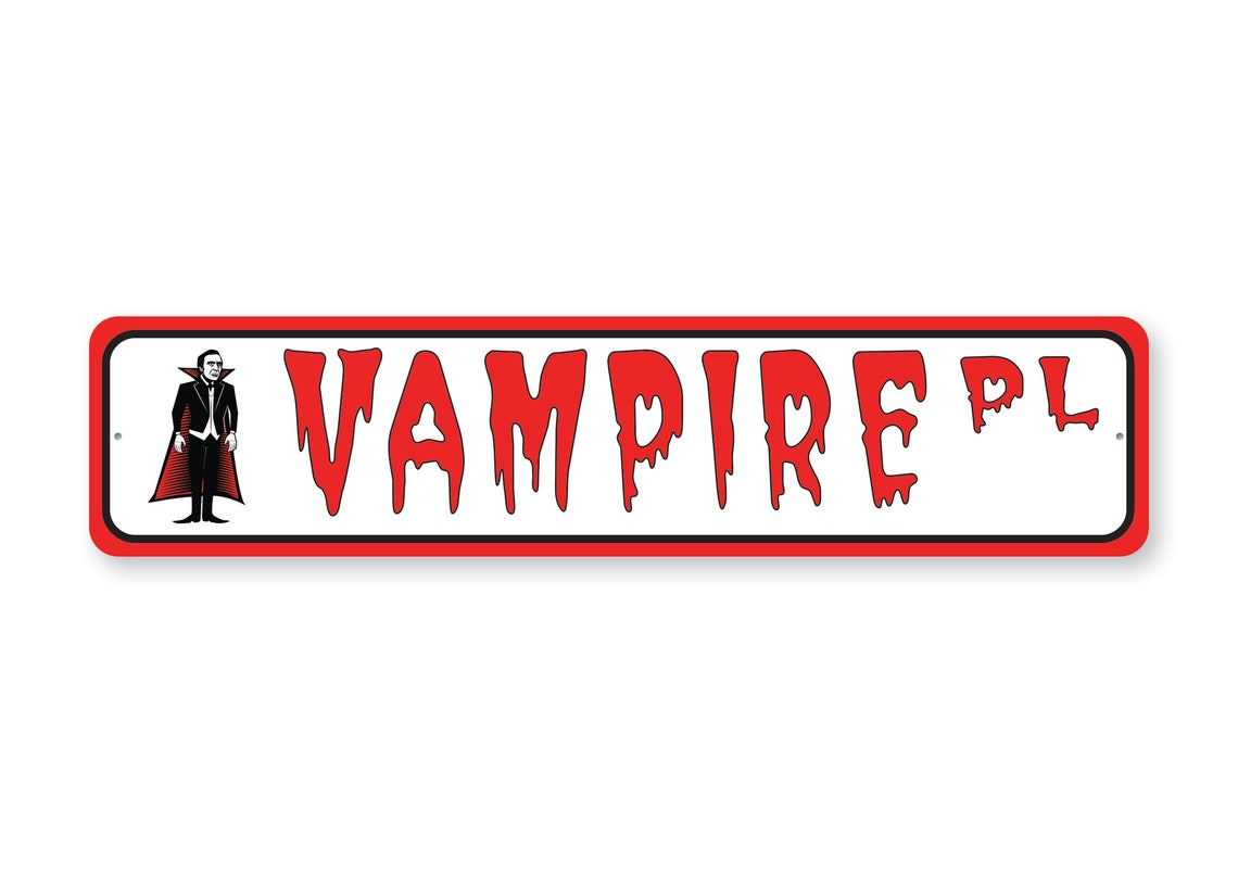 Vampire Place Vampire Decor Halloween Sign Scary Vampire - Etsy