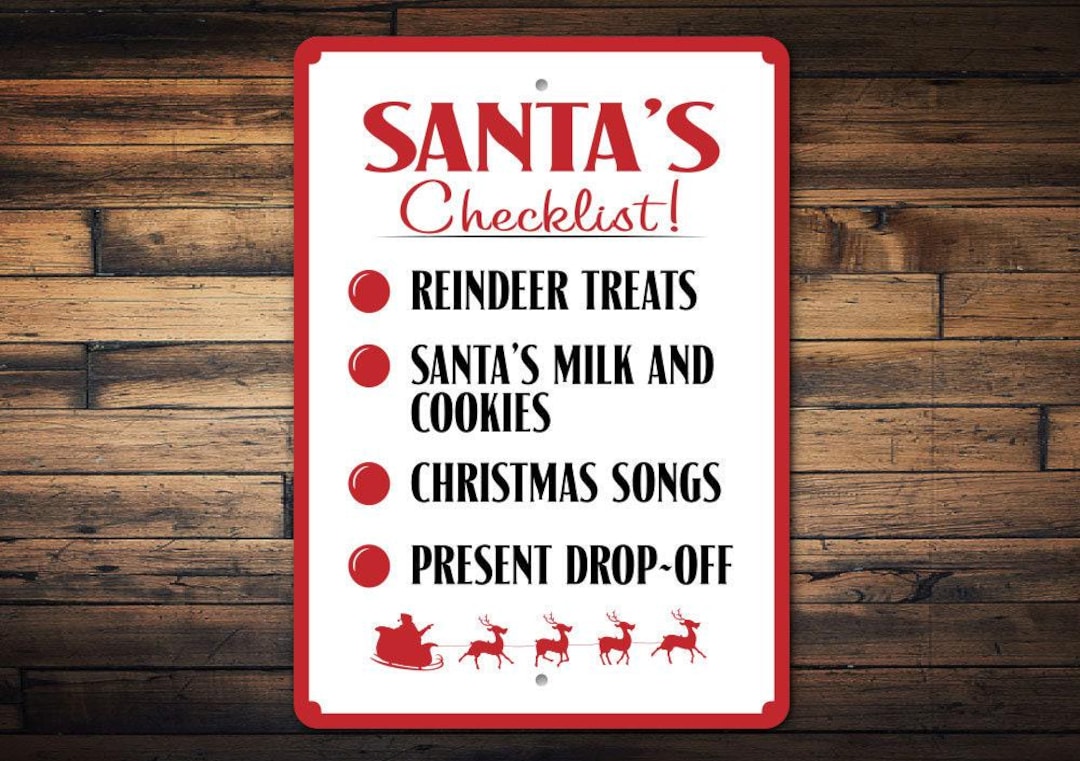 Santas Checklist Sign, Check List for Santa, Santa Home Decor, Decor ...