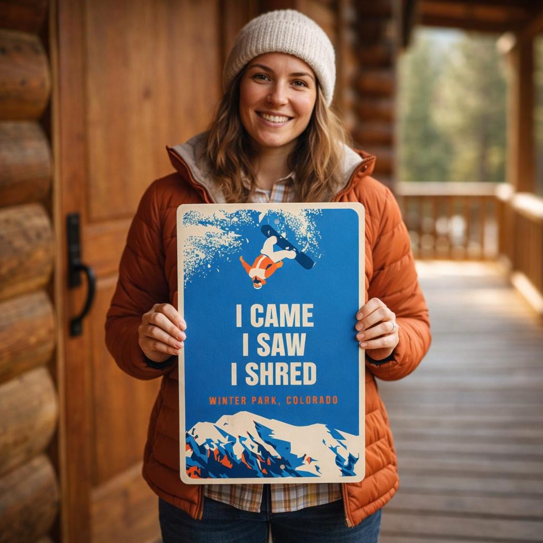 I Came I Saw I Shred Sign, Winter Park Sign, Colorado Wall Decor ...