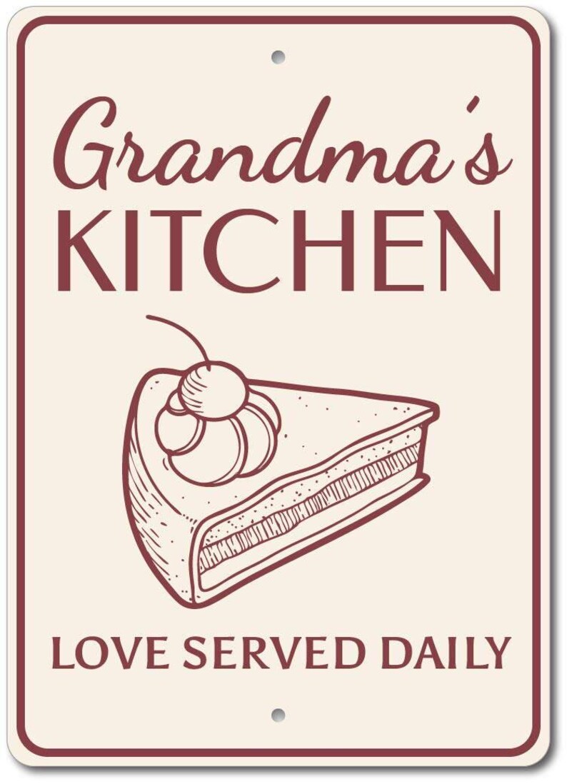 Grandma's Kitchen Sign, Pie Sign, Grandma Baking Sign, Love Served ...