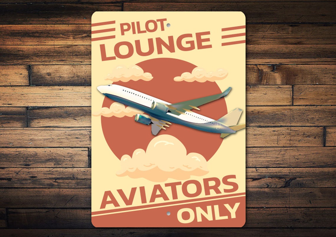 Pilot Lounge Sign Custom Pilot Sign Aviators Only Gift - Etsy