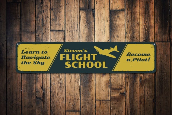 Flight School Sign Personalized Airplane Learn to Navigate - Etsy