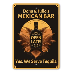 Mexican Bar Sign, Mexican Family Bar, Decor for Bar, Mexican Tequila ...