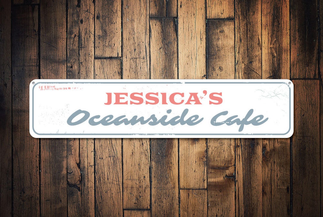 Oceanside Cafe Sign, Personalized Restaurant Name Sign, Custom Beach ...