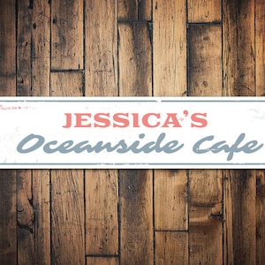 Oceanside Cafe Sign, Personalized Restaurant Name Sign, Custom Beach ...