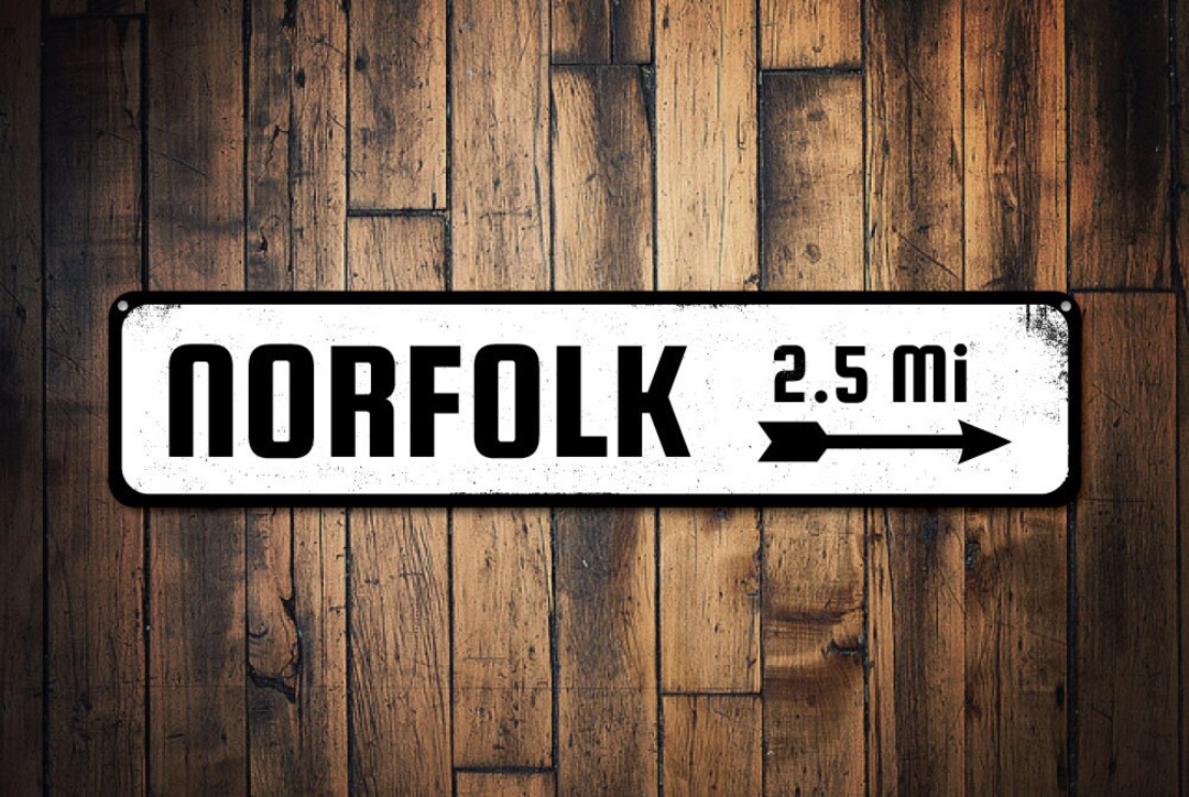 Location Directional Arrow Sign, Personalized Mileage Destination Sign ...