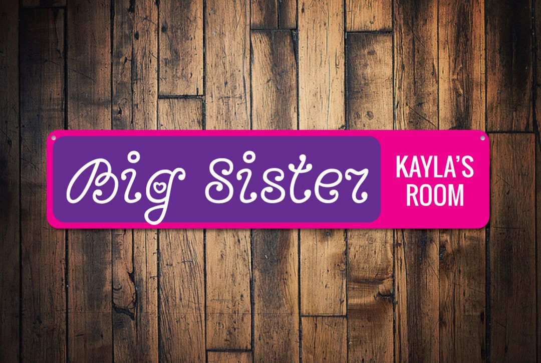 Big Sister Room Sign, Personalized Girl Name Bedroom Sign, Custom New ...