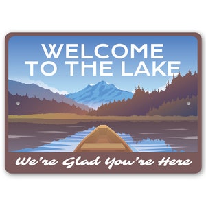 Welcome to the Lake Lake Sign Canoe Lake Sign Boat Decor | Etsy