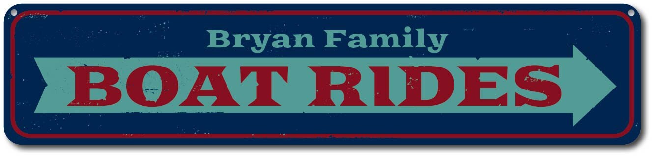 Boat Rides Sign Personalized Directional Arrow Sign Custom | Etsy