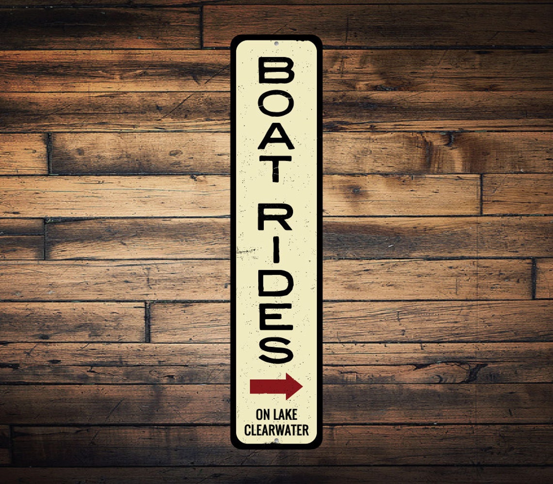 Boat Rides Sign Personalized Vertical Lake Name Sign Custom - Etsy