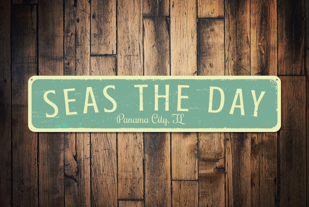 Seas the Day Sign, Personalized Beach Location Sign, Custom Beach House ...