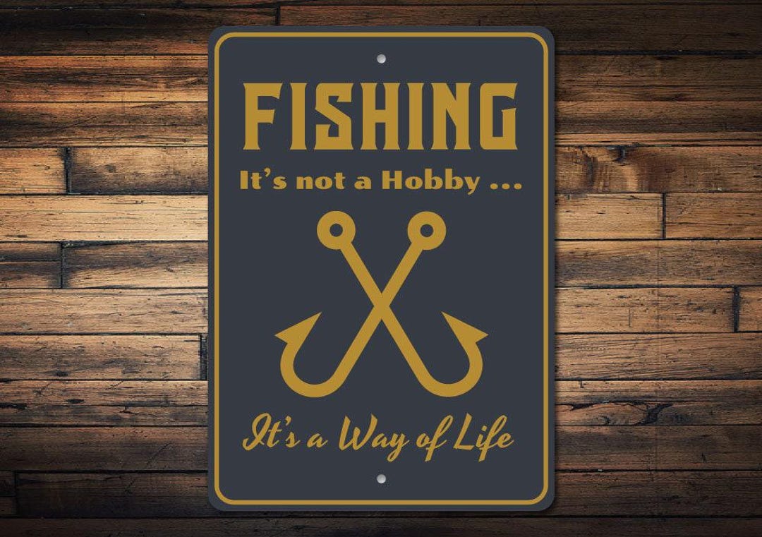 Fishing Hobby Gift, Fishing Hook Sign, Fisherman Gift, Fishing Trip ...
