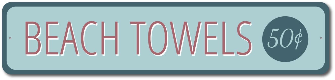 Beach Towel Sign Beach Shop Decor Beach Bathroom Sign Beach | Etsy