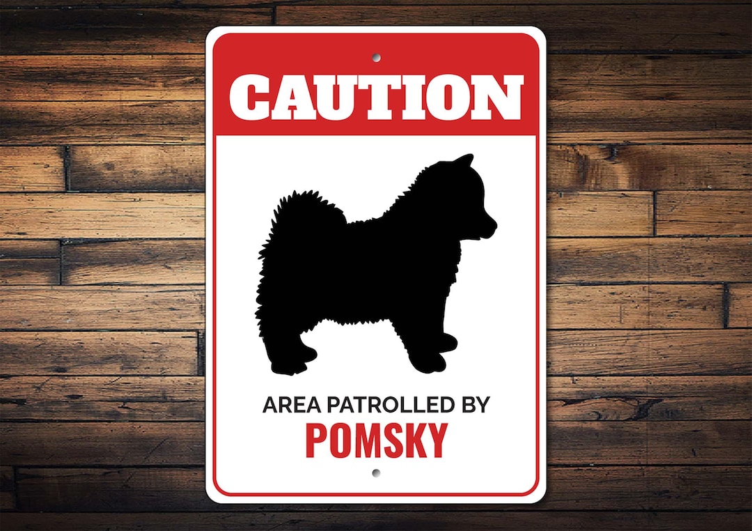 Pomsky Dog Sign, Caution Dog Sign, Pomsky Lover, Dog Breed Signs ...