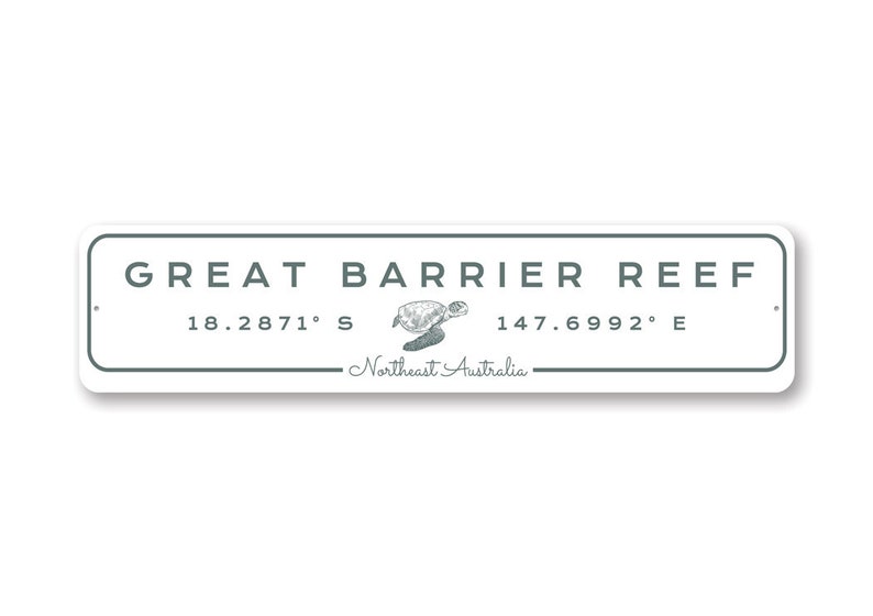 Great Barrier Reef Sign Custom Coordinates Sign Personalized - Etsy