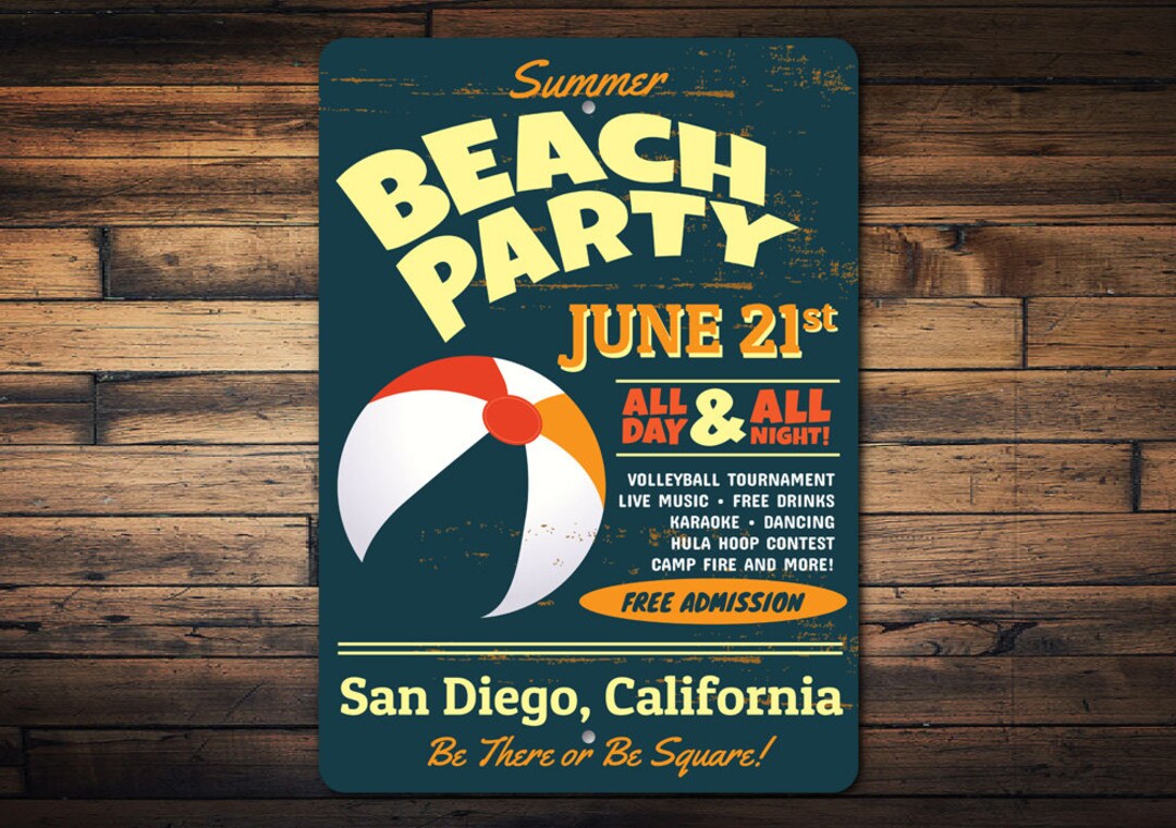 Summer Beach Party Sign, Beach Party Decor, Summer Vibes Sign, Coastal ...