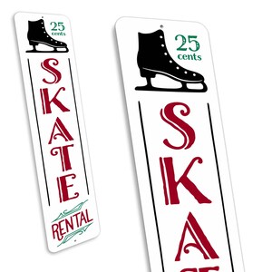 Skate Rental Sign, Winter Front Door Sign, Skate Rental Porch Sign ...