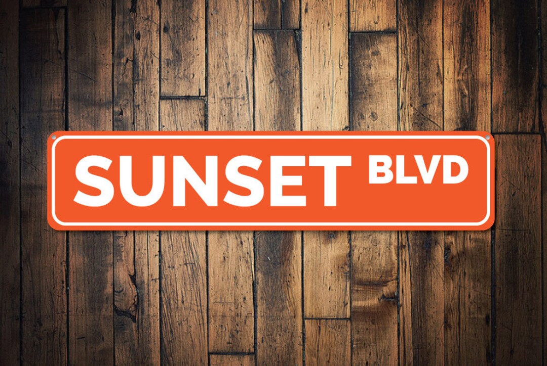 Sunset Blvd Sign, Custom Beach Street Sign, Ocean Lover Gift, Beach ...